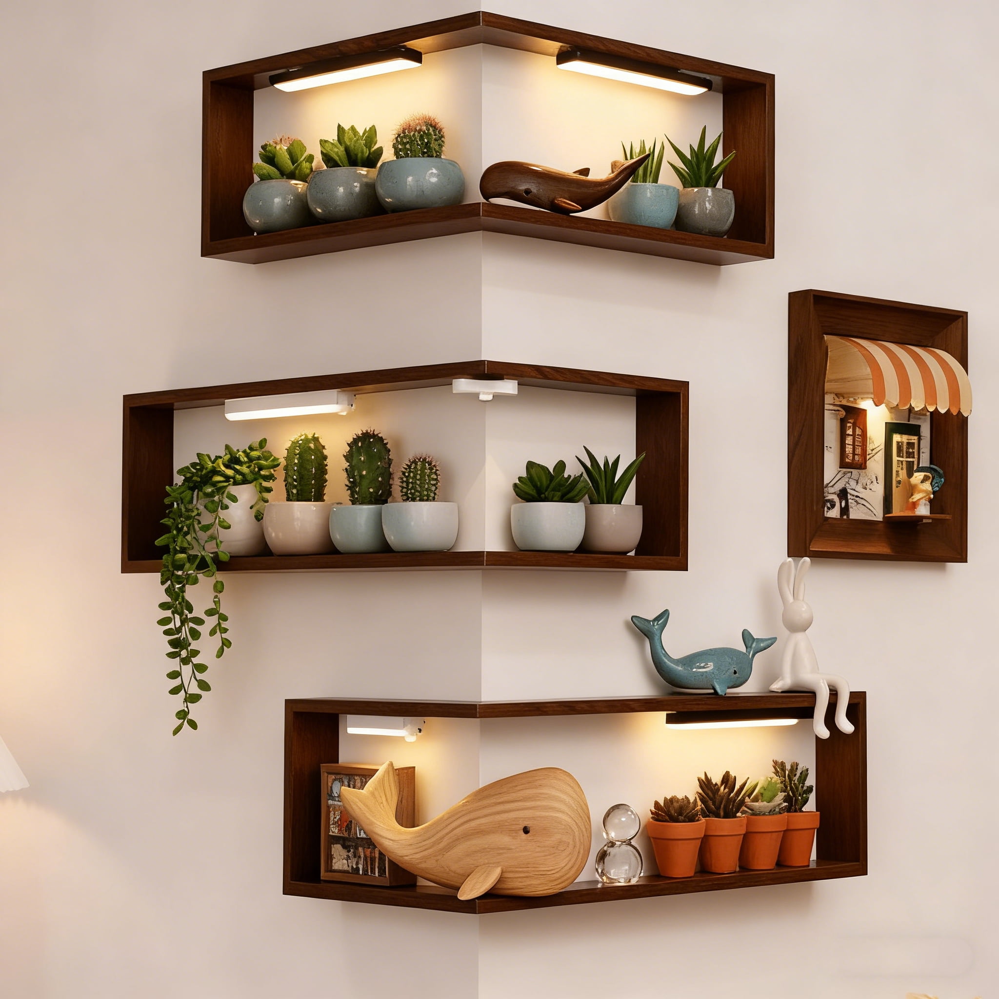 Corner Floating Shelves, Floating Shelves Unit, Mounted Storage ...