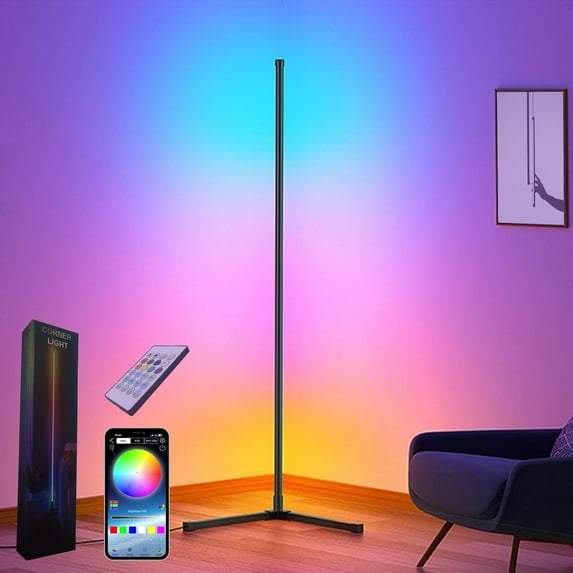 Corner Floor Lamp,60" Corner Lamp with App and Remote Control, Color ...