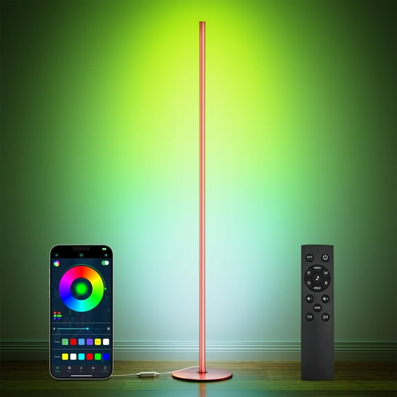 Corner Floor Lamp,Bright Tall Modern Floor Lamp with APP and Remote ...