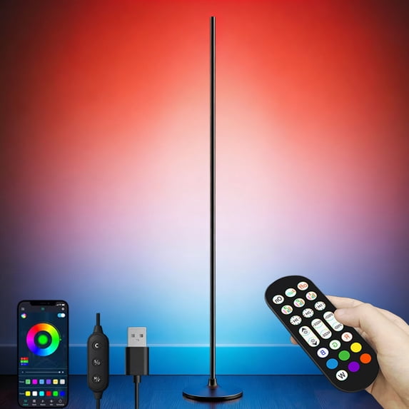 Corner Floor Lamp, RGB LED Corner Lamp,16 Million Colors Changing LED ...
