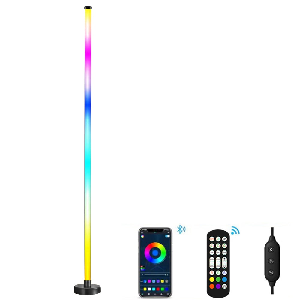 Corner Floor Lamp RGB LED with Remote Control Smart Modern Floor Lamp ...