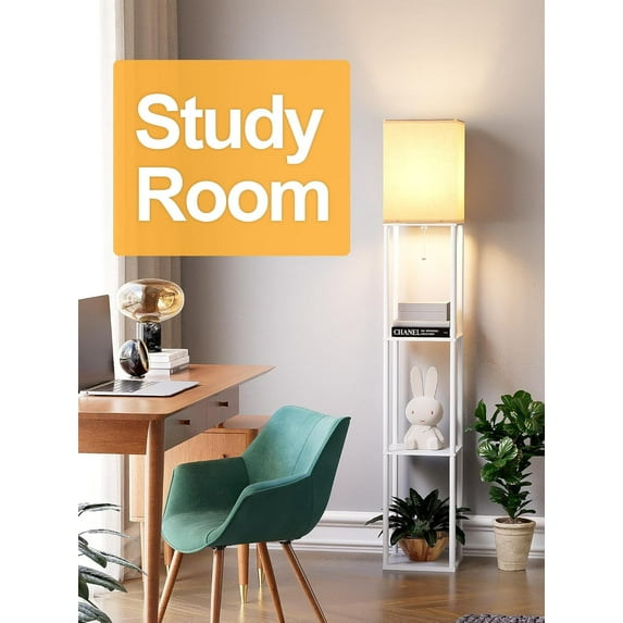Corner Floor Lamp + Shelving Design + 3 CCT LED + Standing Organizer ...