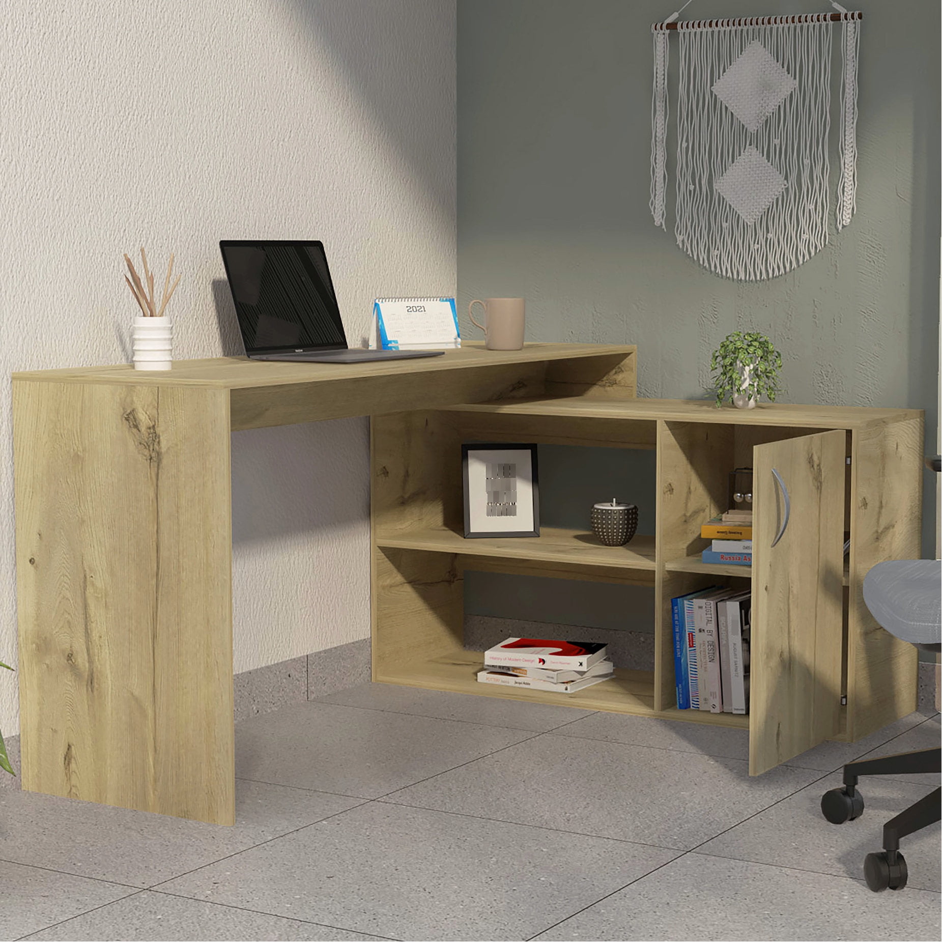 Corner-Friendly Desk + Single Drawer"-"Daily Office Tasks + Keep Small ...