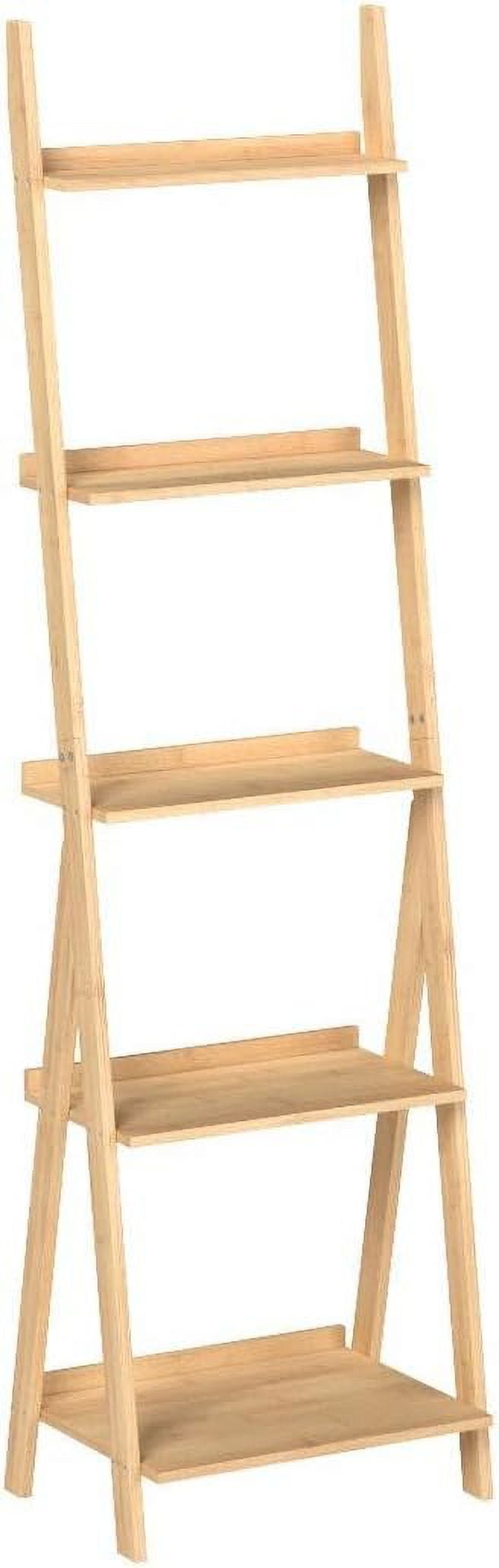 Corner Ladder Shelf Storage Shelving, 5 Tier Books/CDs/Albums/Files ...