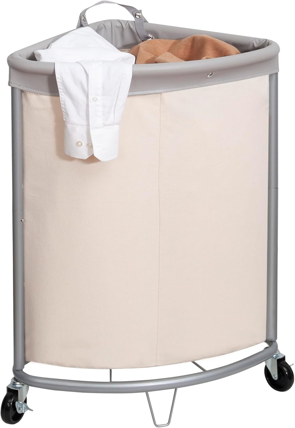 Corner Laundry Hamper, 110L Commercial Laundry Hamper with Heavy Duty ...