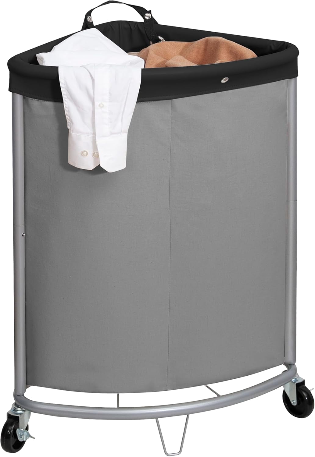 Corner Laundry Hamper, 110L Commercial Laundry Hamper with Heavy Duty ...