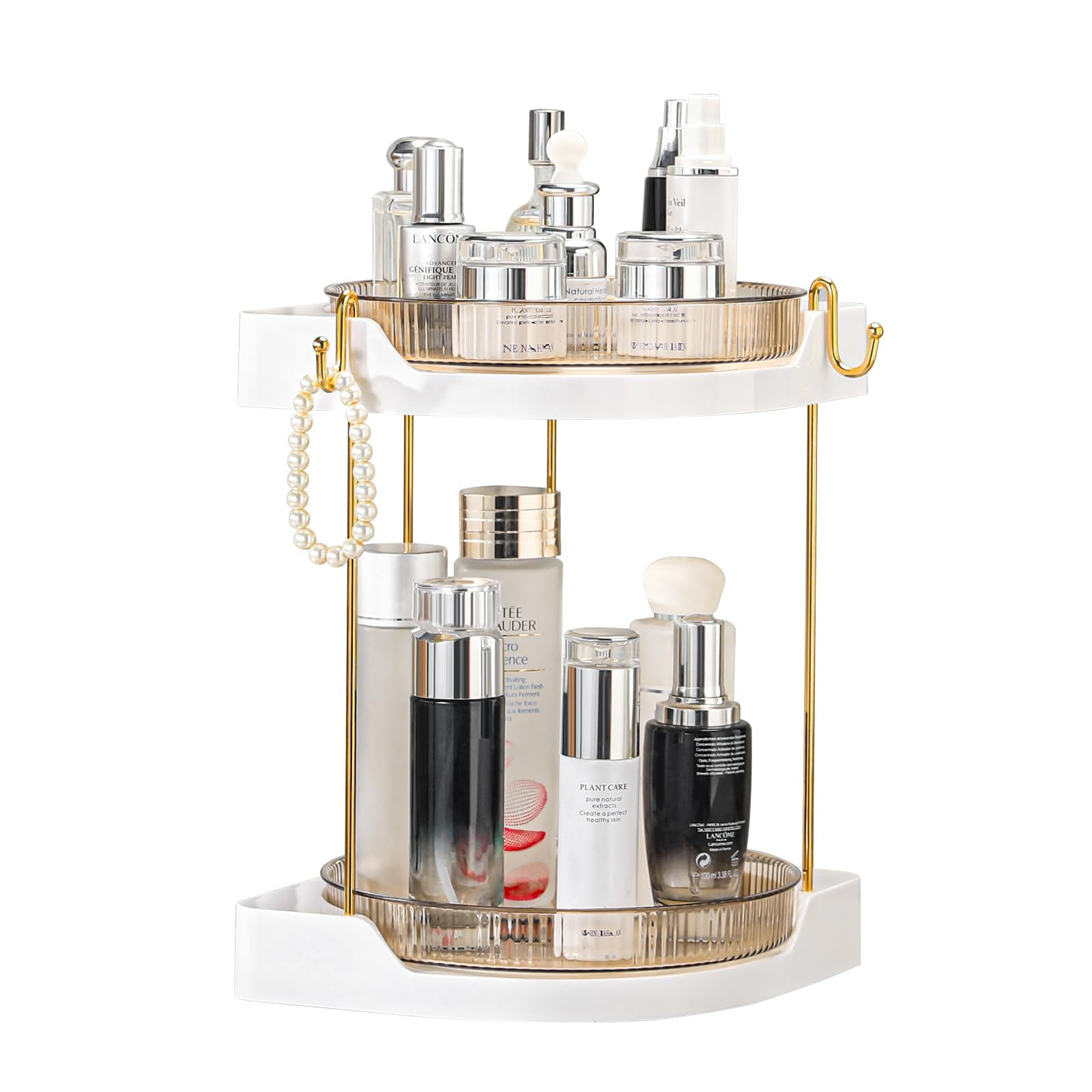 Corner Makeup Organizer, Bathroom OIF8 Corner Shelf Tray Rotating ...