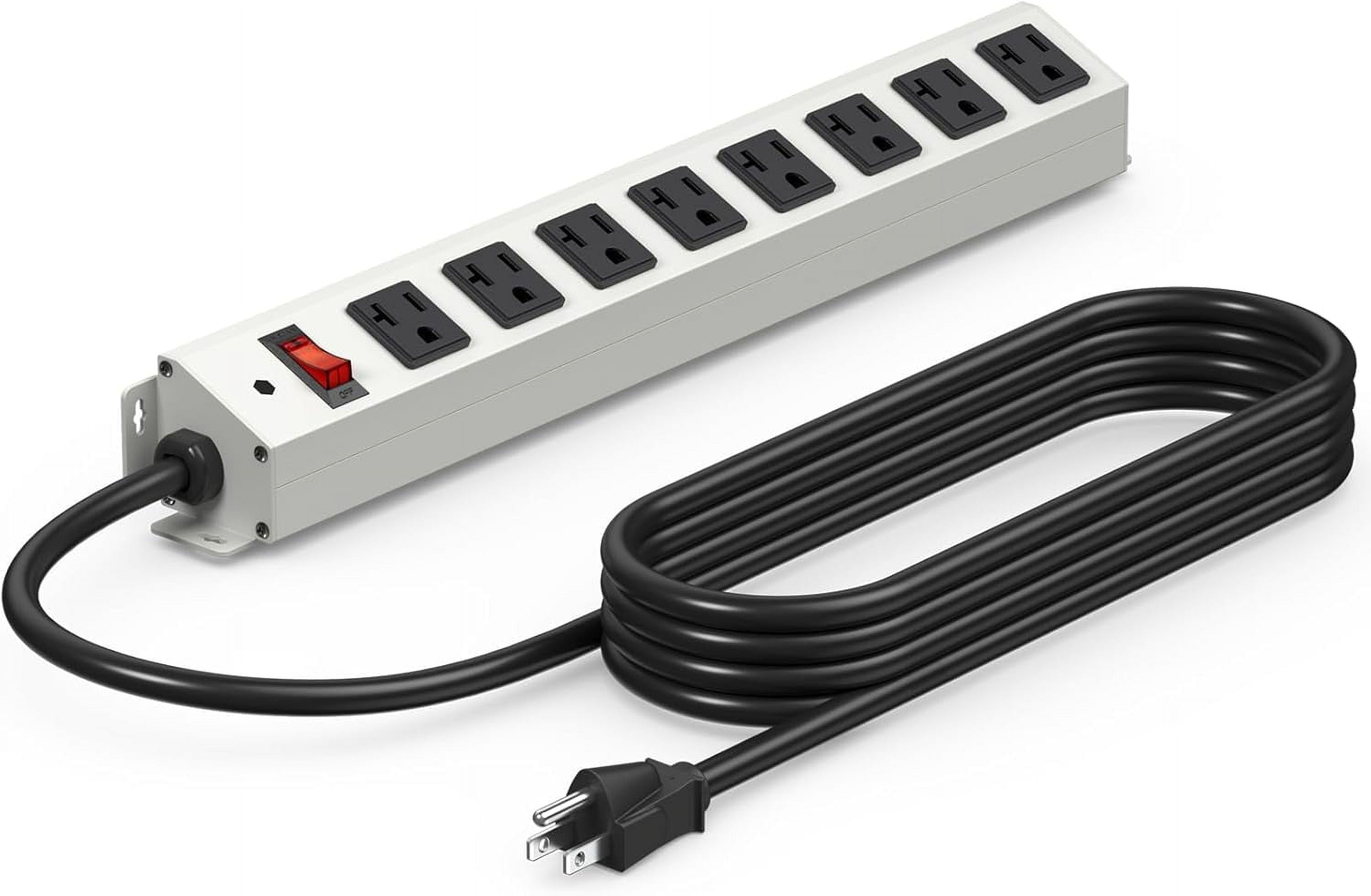 Corner Mount Angle Power Strip, Under Cabinet Heavy Duty 8 Outlets ...