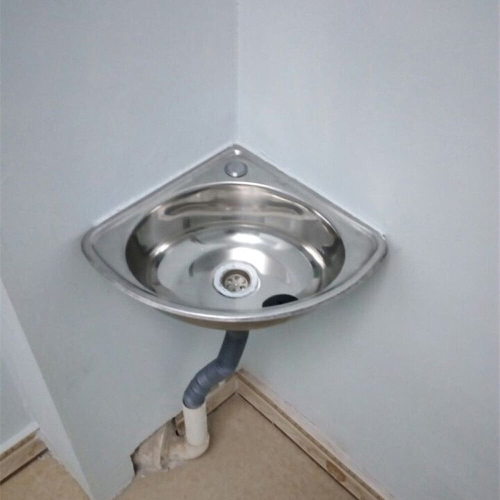 Corner Narrow Single Bowl Sink, Stainless Steel Triangular Hand Basin ...