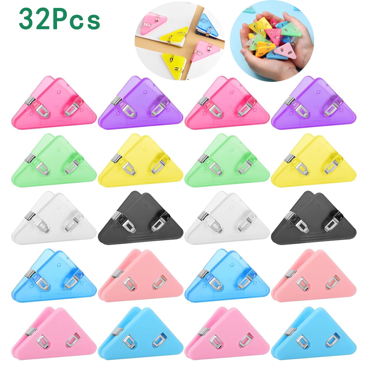 Corner Paper Clip,Triangle Book Page Corner Clips, Bookmark for Reading ...