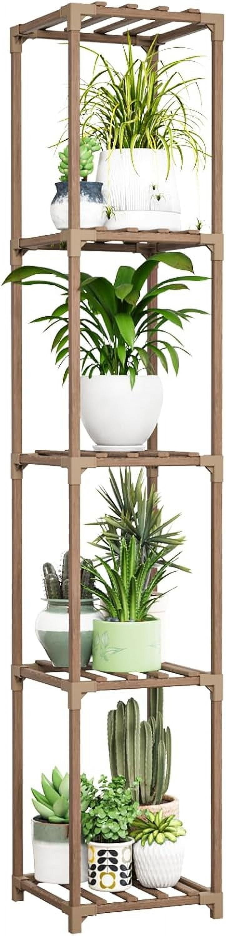Corner Plant Stand Indoor Tall Plant Shelf 5-tier Wood Plant Holder for ...
