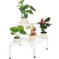 Corner Plant Stand Outdoor Metal,2 Tier Heavy Duty Ladder Plant Shelf ...