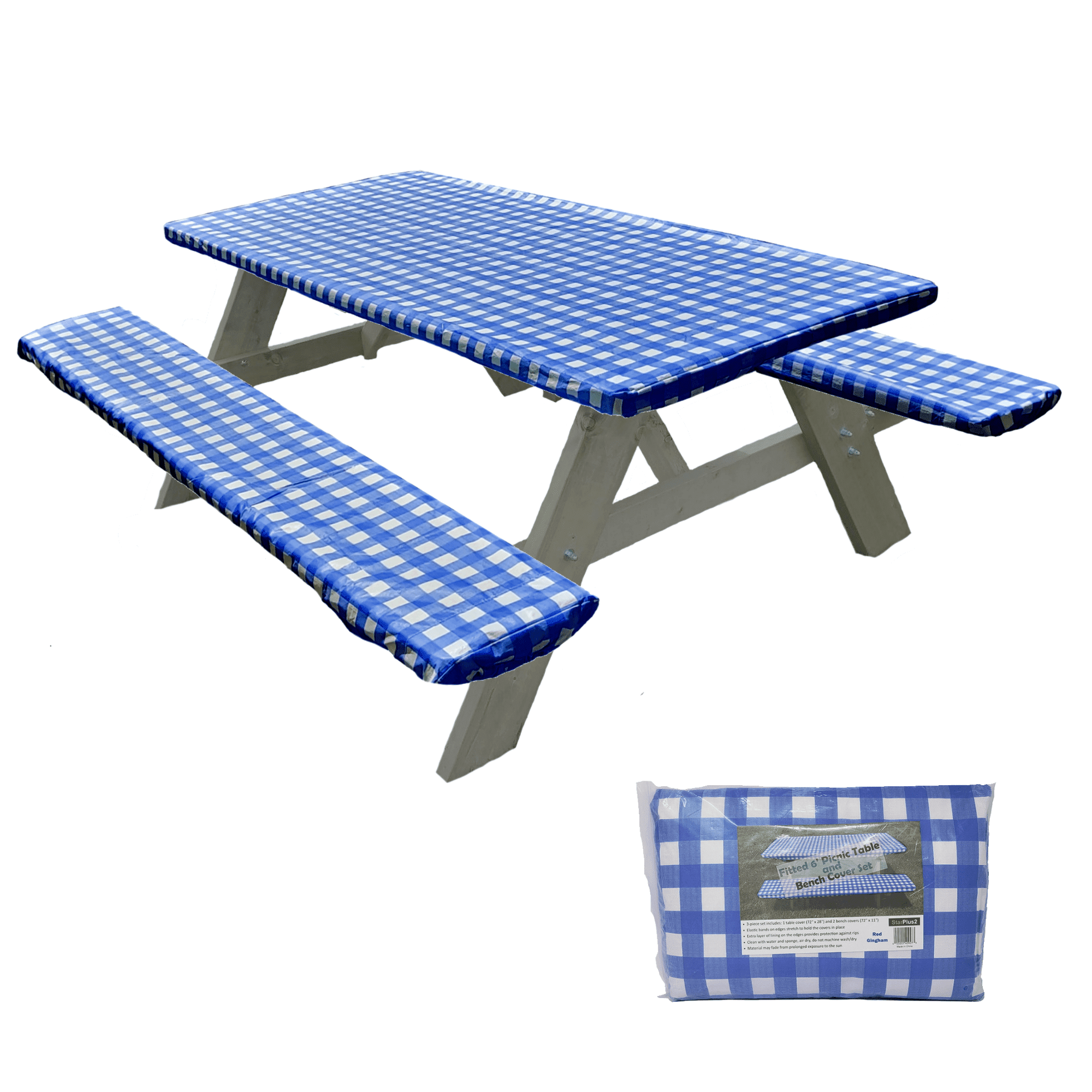 Corner-Protected Against Rips, 6 Foot, Vinyl Fitted Camping Picnic ...