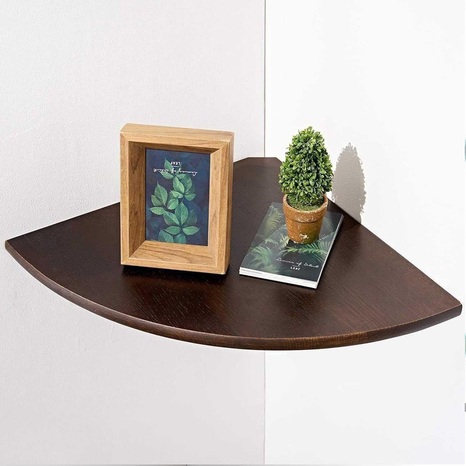 Corner Shelf,16inch Walnut Solid Wood Floating Corner Shelves Wall ...