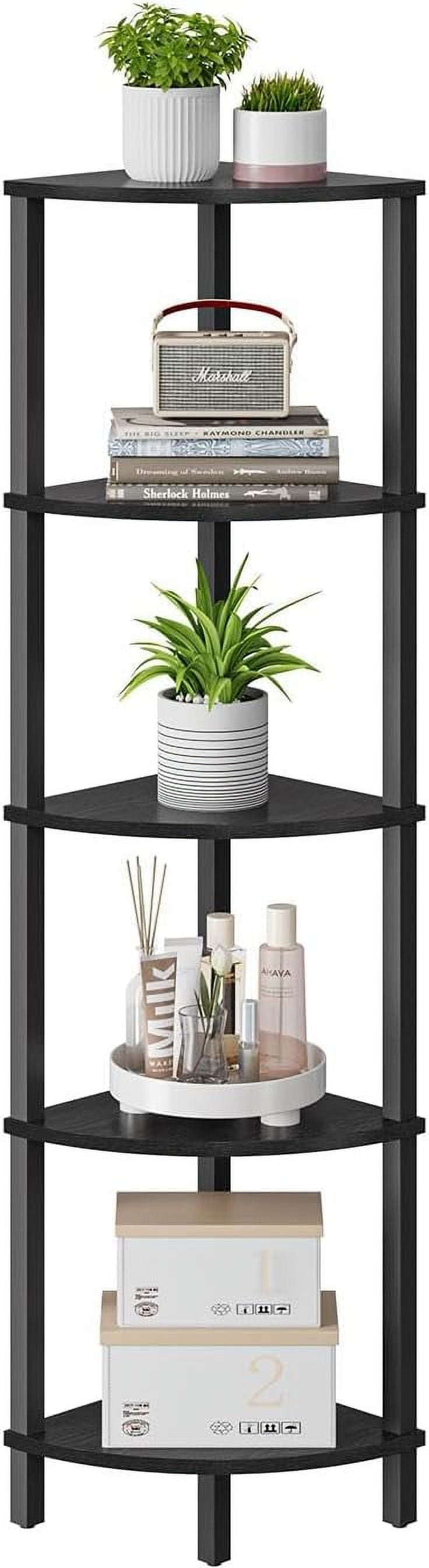 Corner Shelf, 5-Tier Corner Bookshelf, Industrial Corner Ladder Shelf ...