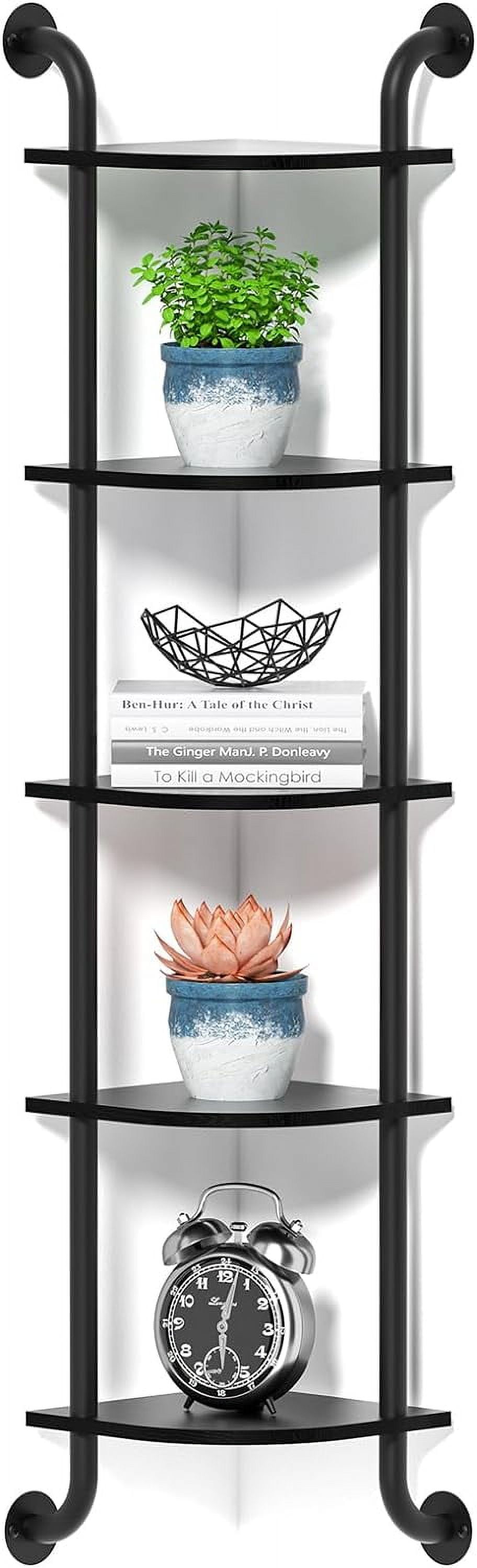 Corner Shelf Wall Mount 5-Tier, Wall Decor for Home Living Room Bedroom ...