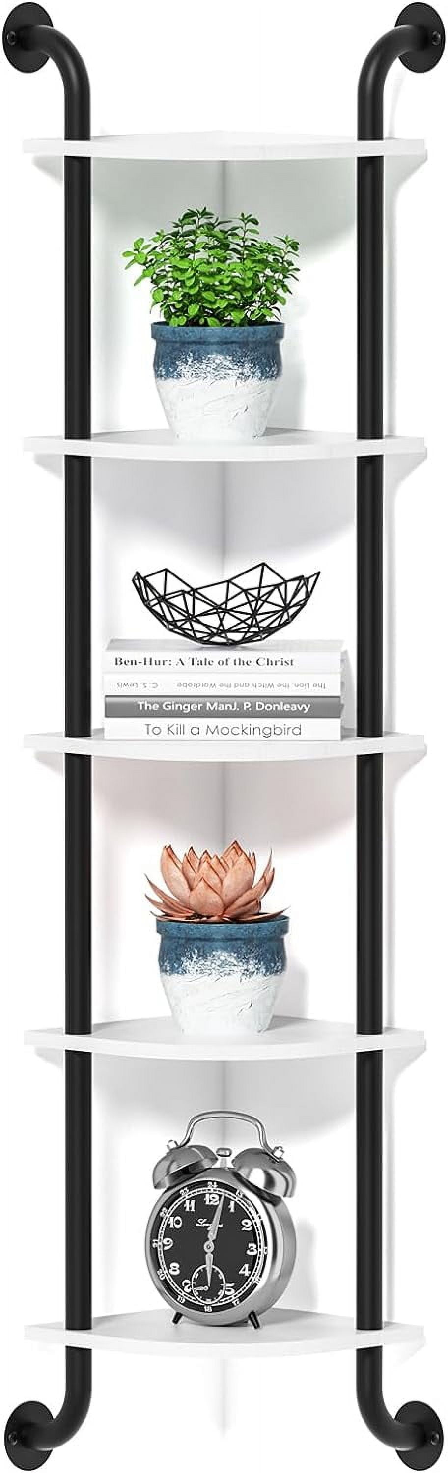 Corner Shelf 5-Tier Wall Shelves, Floating Corner Shelves, Wall Mounted ...