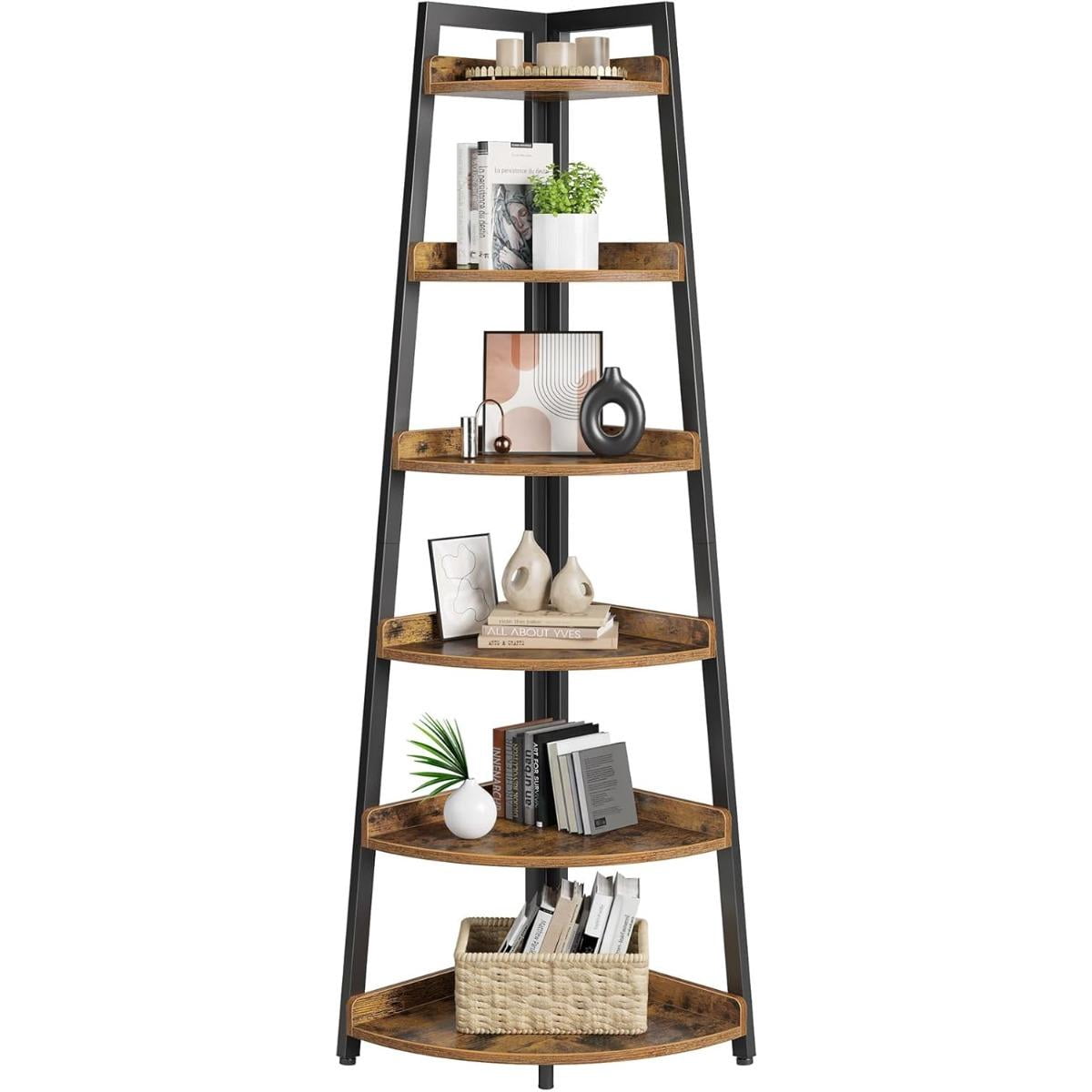 Corner Shelf, 6 Tier Corner Bookshelf, 70.9" Tall Display Organizer ...