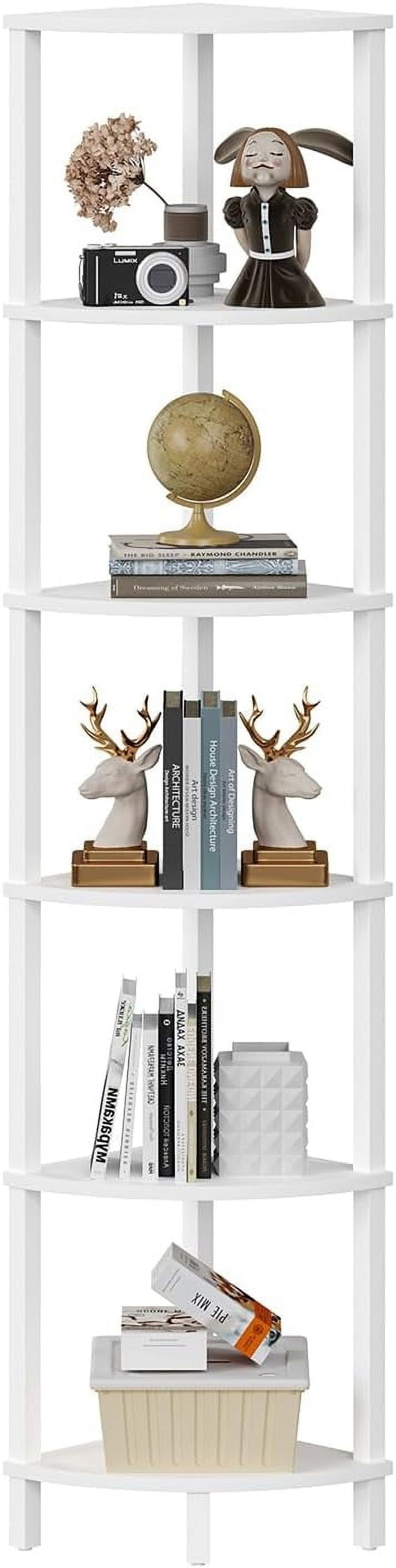Corner Shelf, 6-Tier Corner Bookshelf, Industrial Corner Ladder Shelf ...