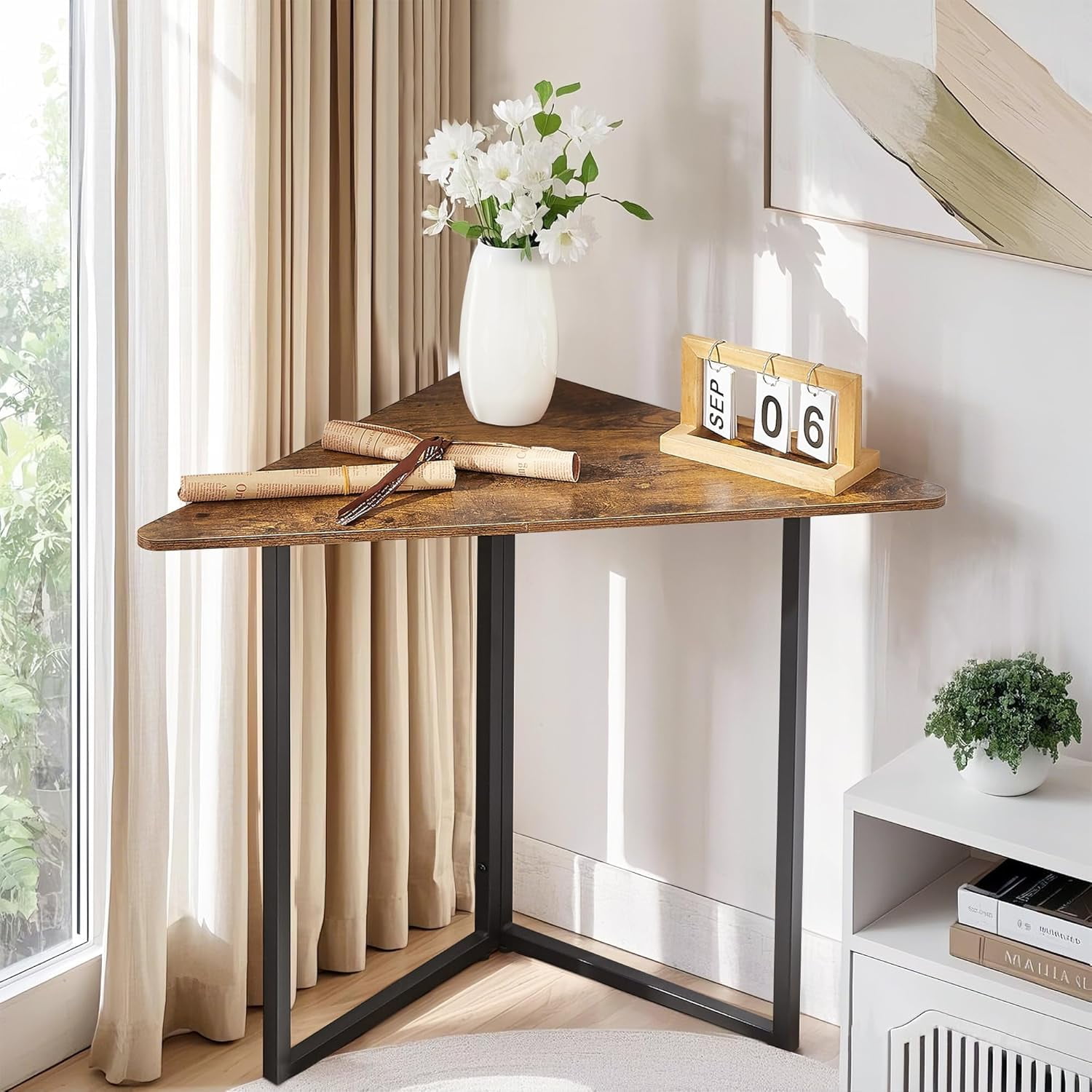 Corner Shelf, End/Side Tables Corner Computer Desk Storage Shelf for ...