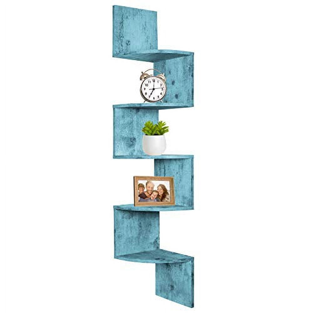 Corner Shelf, Greenco 5 Tier Floating Shelves for Wall, Easy-to ...