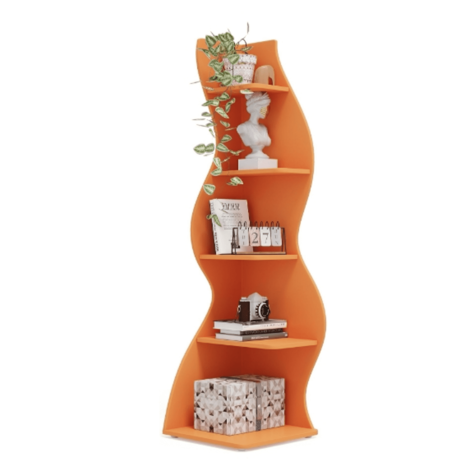 Corner Shelf, Mod 5-Tier Wall Corner Bookshelf, Stylish Corner Small ...