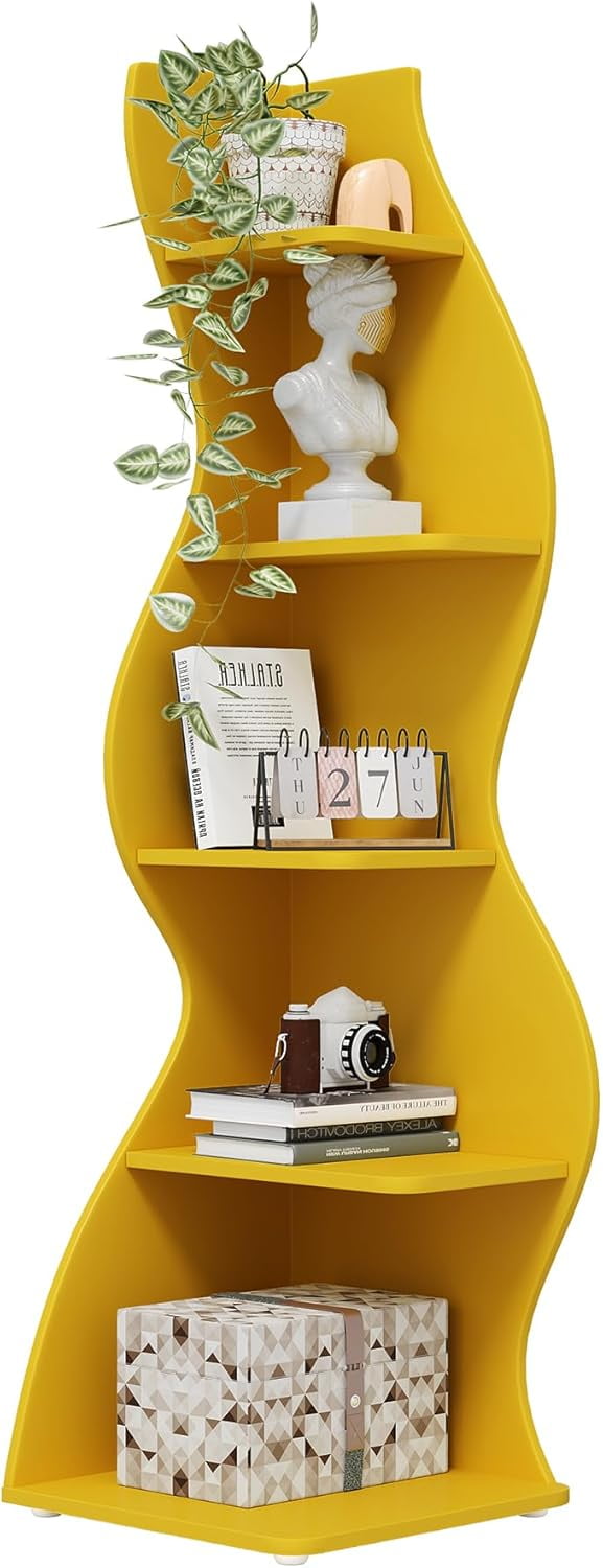 Corner Shelf Modern 5-Tier Wall Corner Bookshelf Stylish Corner Small ...