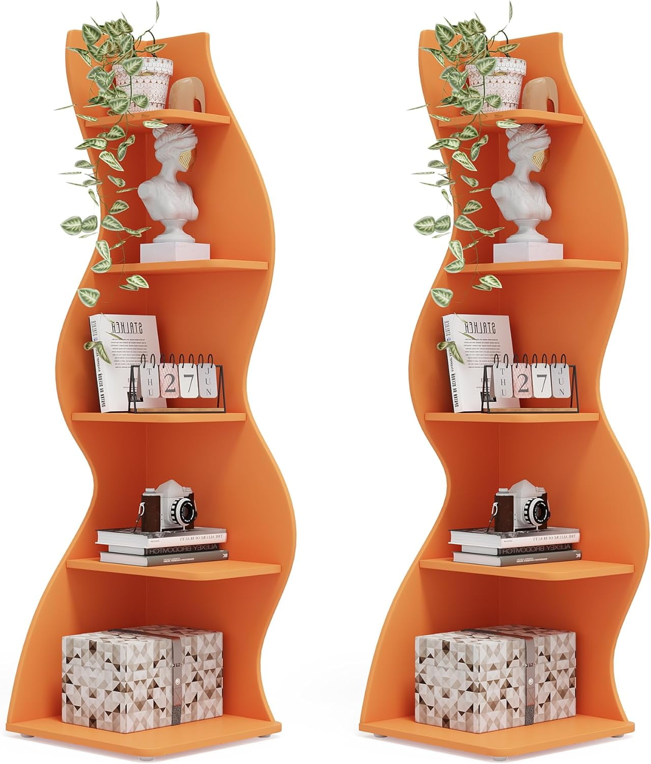 Corner Shelf Modern 5-Tier Wall Corner Bookshelf Stylish Corner Small ...