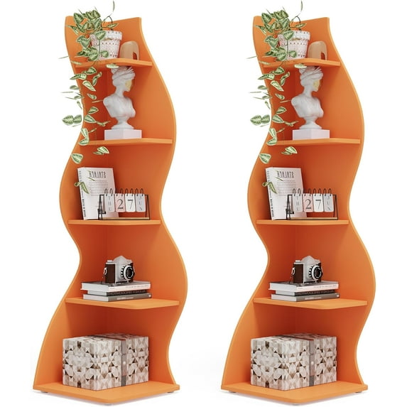 Corner Shelf Modern 5-Tier Wall Corner Bookshelf Stylish Corner Small ...