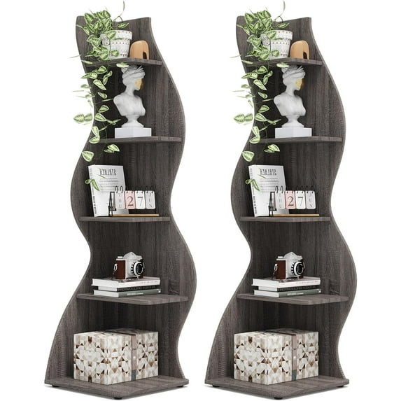 Corner Shelf Modern 5-Tier Wall Corner Bookshelf Stylish Corner Small ...