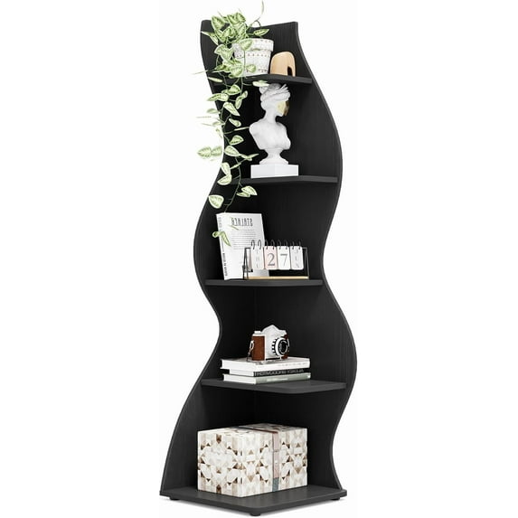 Corner Shelf Modern 5-Tier Wall Corner Bookshelf Stylish Corner Small ...