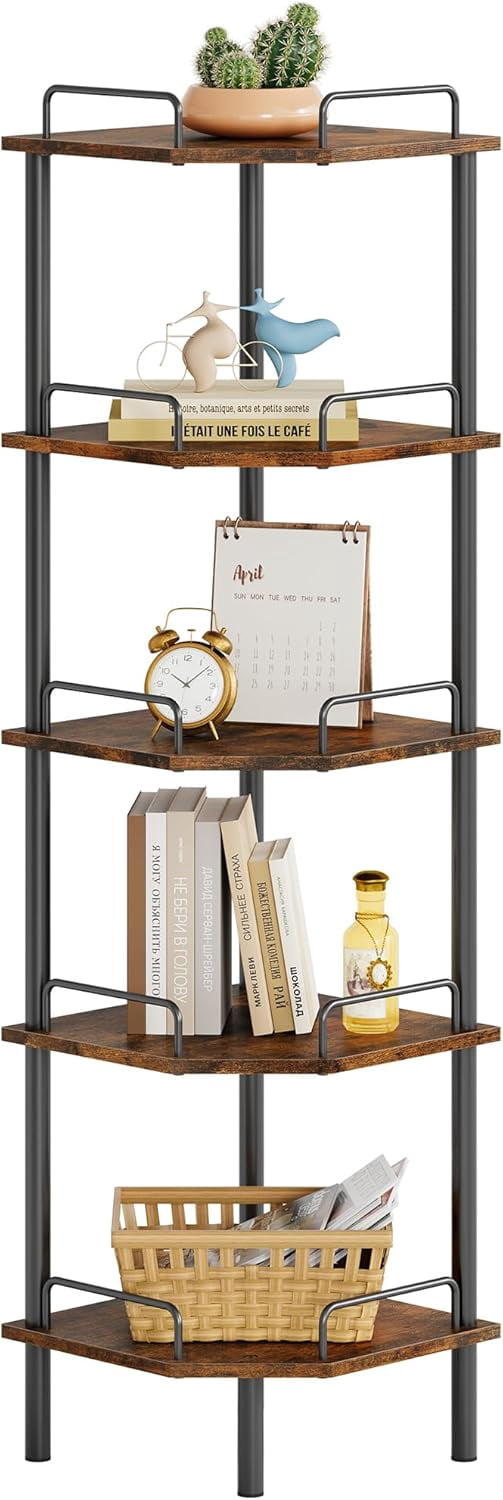Corner Shelf Stand, 5 Tier Industrial Corner Shelves, Multipurpose ...