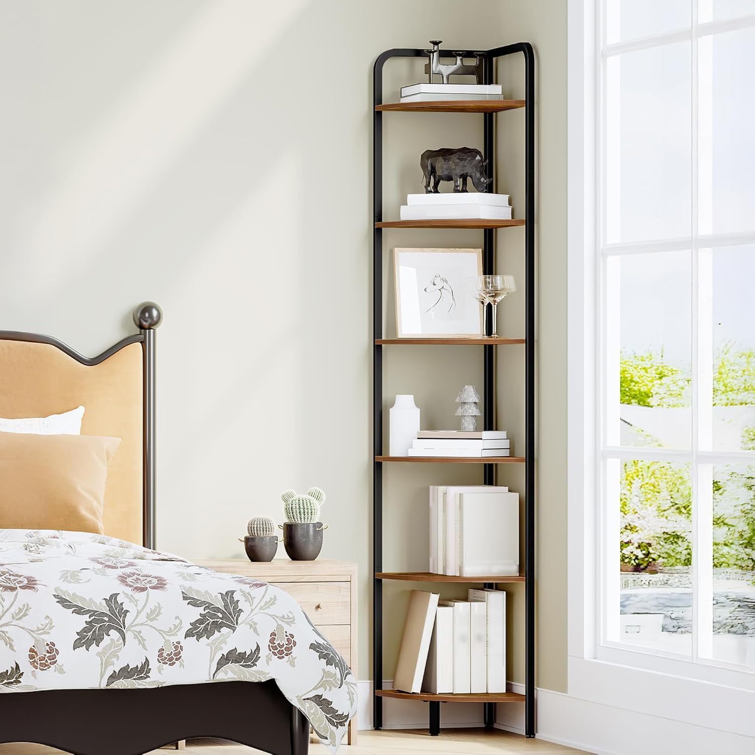 Corner Shelf Stand, Corner Bookshelf Bookcase, Plant Shelf, Corner Display Rack, Standing Shelf ...