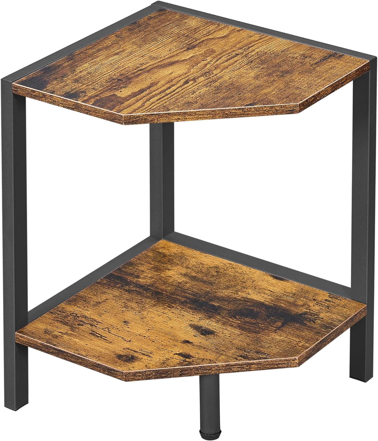 Corner Shelf Stand, Industrial 2 Tier Wall Corner Bookshelf with Metal ...