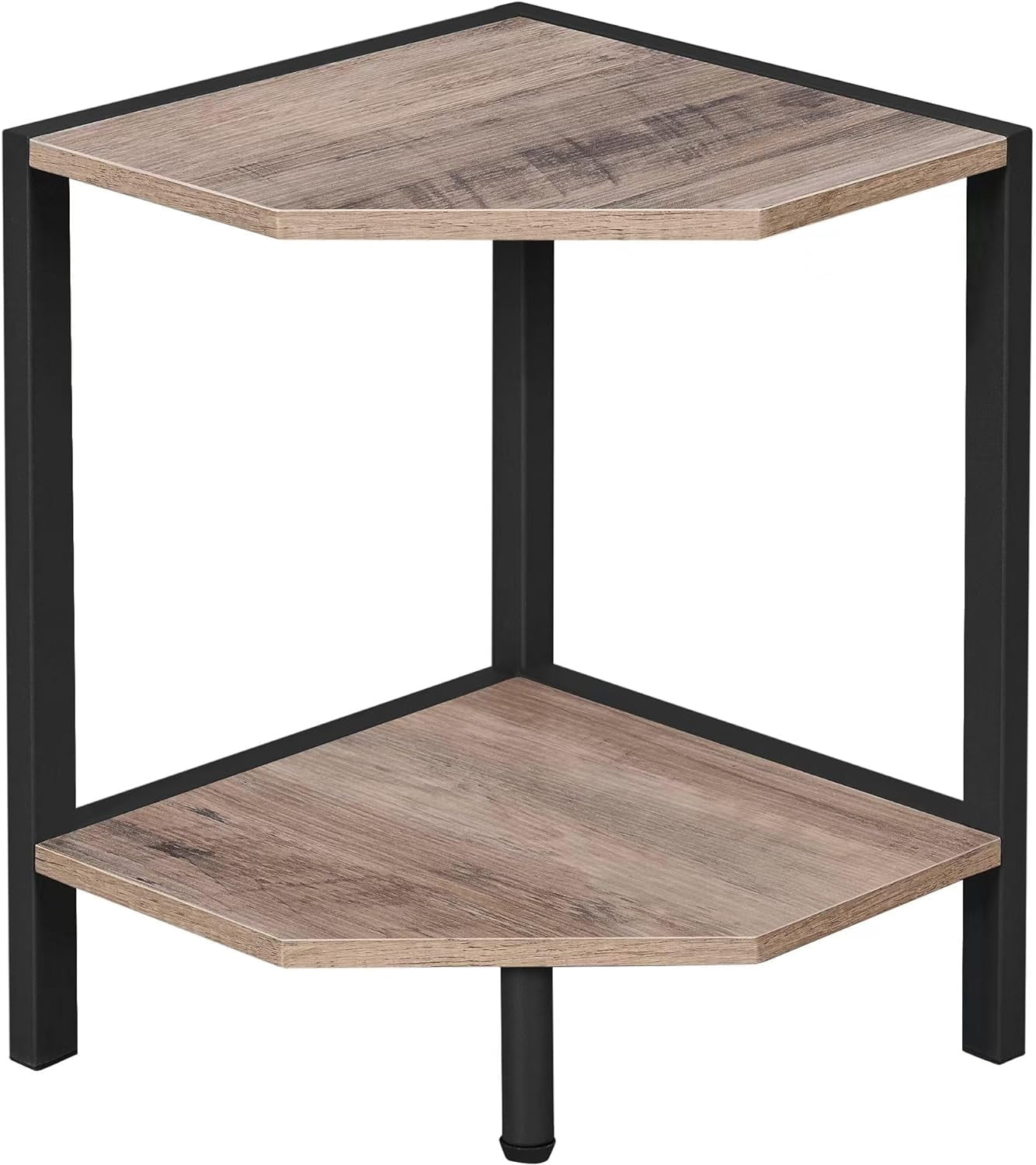 Corner Shelf Stand, Industrial 2 Tier Wall Corner Bookshelf with Metal ...
