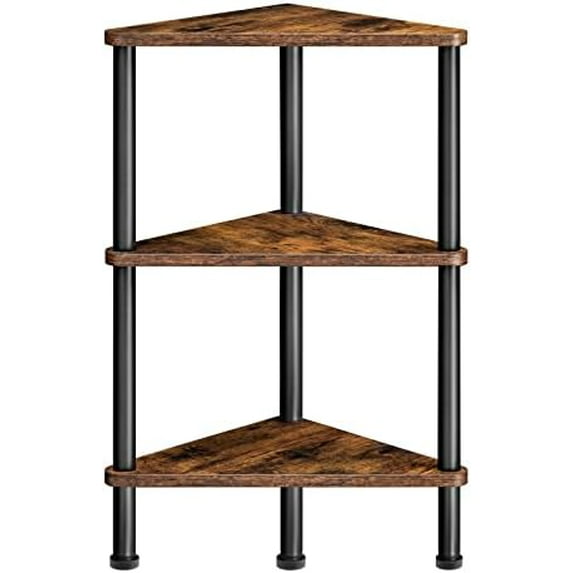 Corner Shelf Stand, Industrial 5-Tier Corner Bookshelf with Metal Frame ...