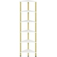 Corner Shelf Stand, Industrial 6-Tier Wall Corner Bookshelf with Metal ...