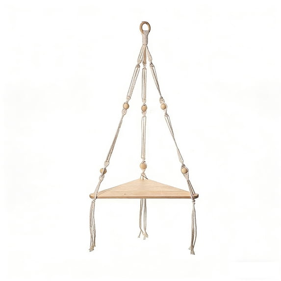 Corner Shelf Wall Hanging Wood Floating Shelves, Rustic Boho Wall Shelf ...