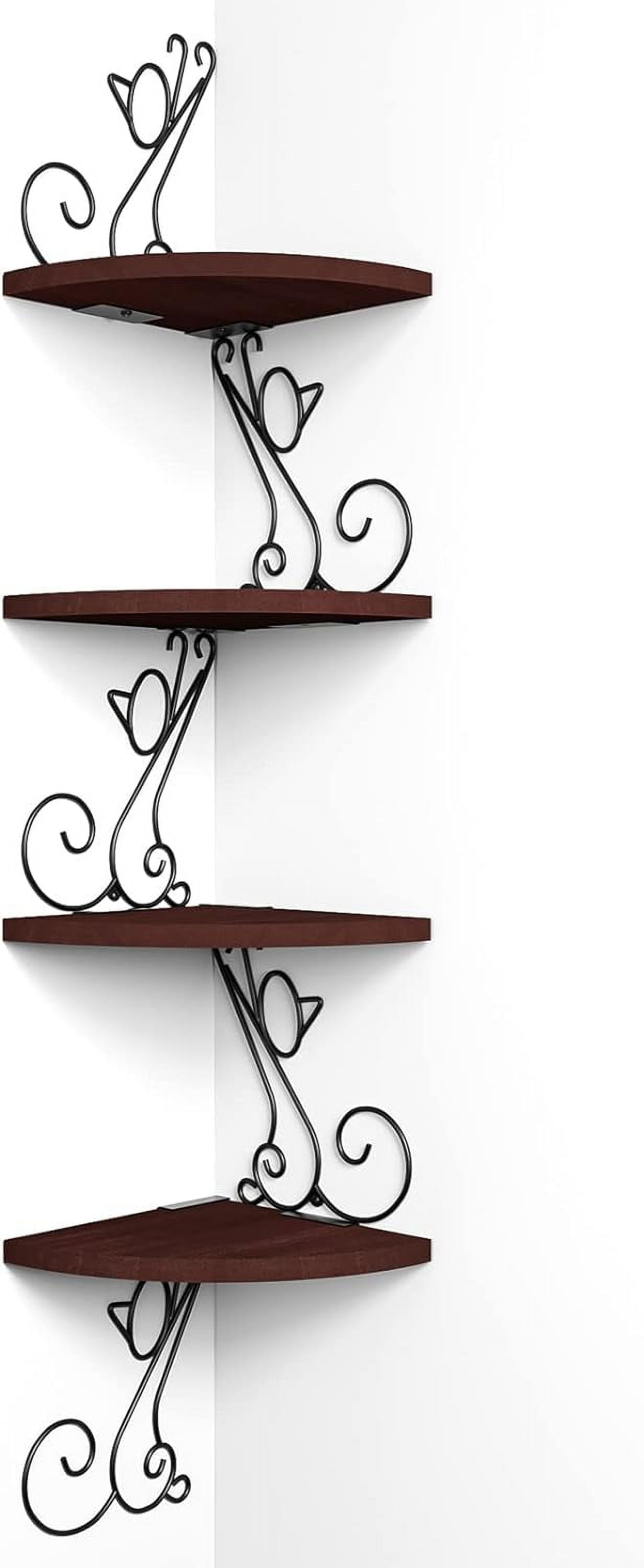 Corner Shelf Wall Mount, 4 Tier Floating Shelves for Wall, Easy-to ...