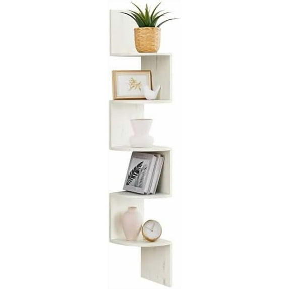 Corner Shelf Wall Mount, 5-Tier Floating Corner Bookshelf, Plant Shelf ...