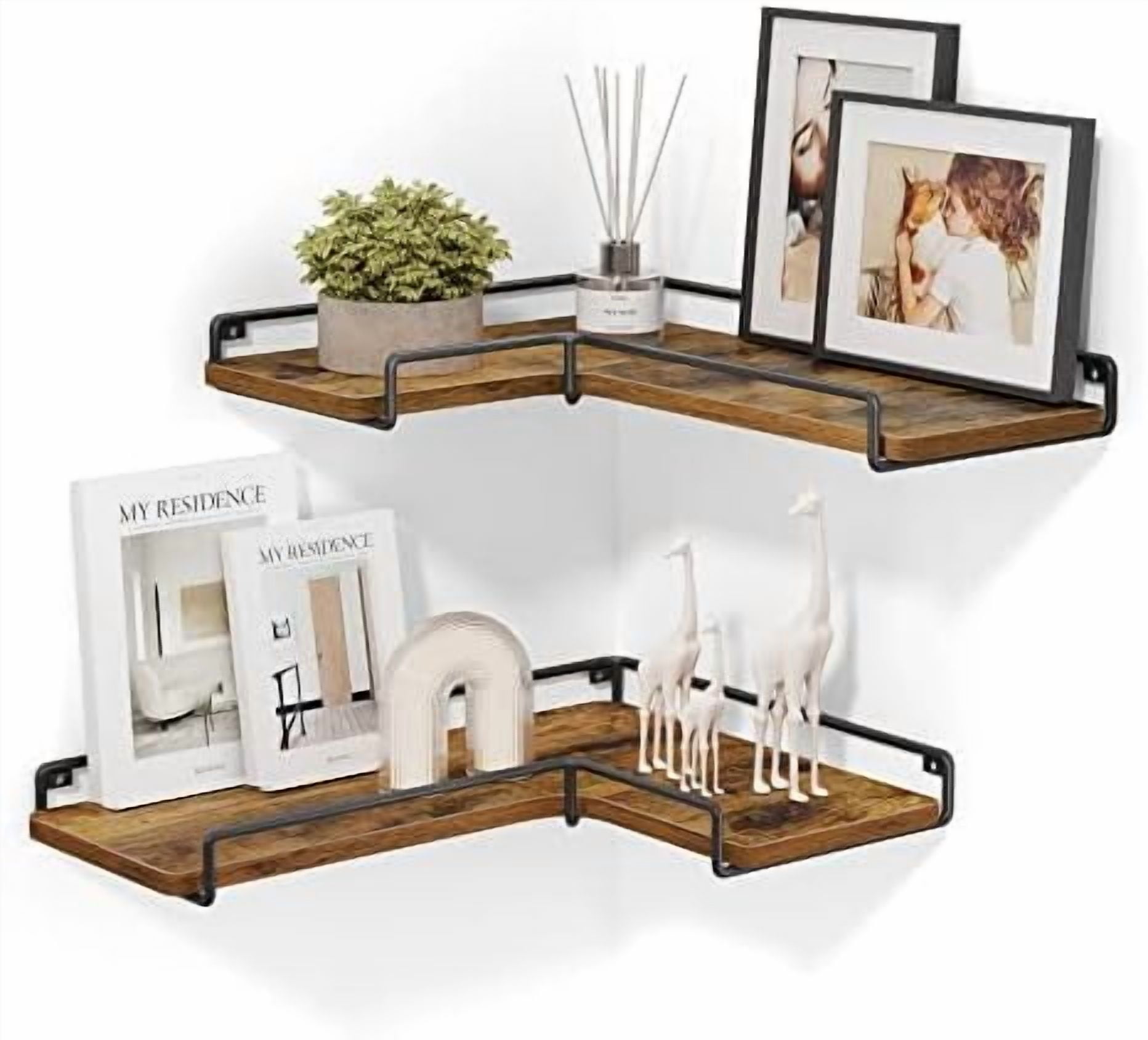 Corner Shelf Wall Mount Set of 2, Floating Shelves, Small Wall Shelf ...