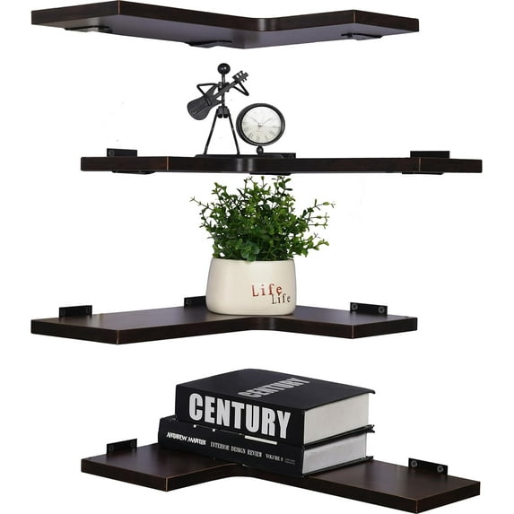 Corner Shelf Wall Mounted, Corner Floating Shelves for Wall, Set of 4 ...