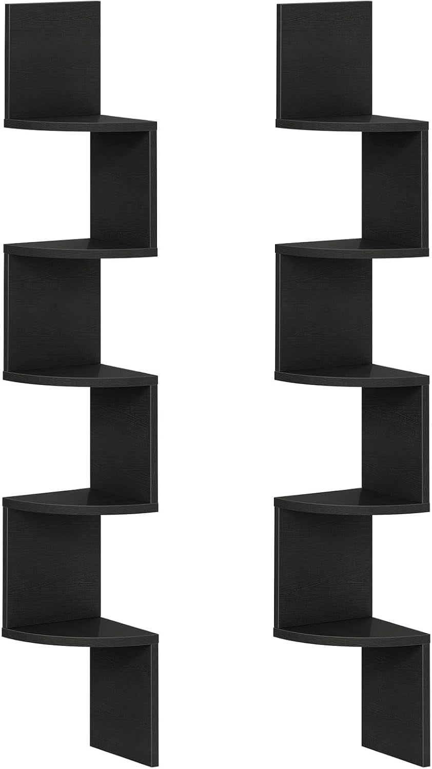 Corner Shelf Wall-Mounted, Set of 2 Floating Corner Shelves for Wall, 5 ...