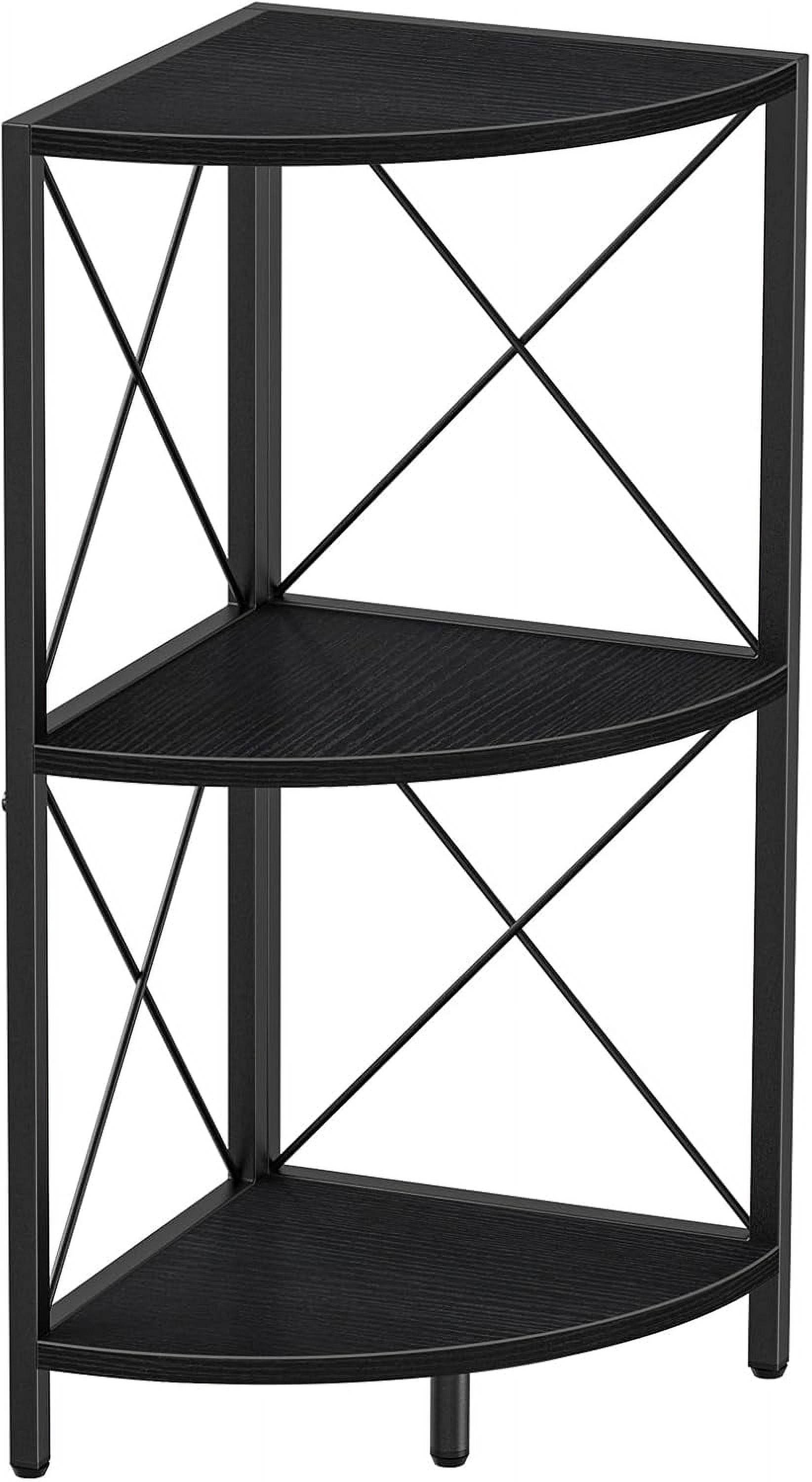 Corner Shelf with Metal Frame, 3 Tier Corner Storage Organizer ...