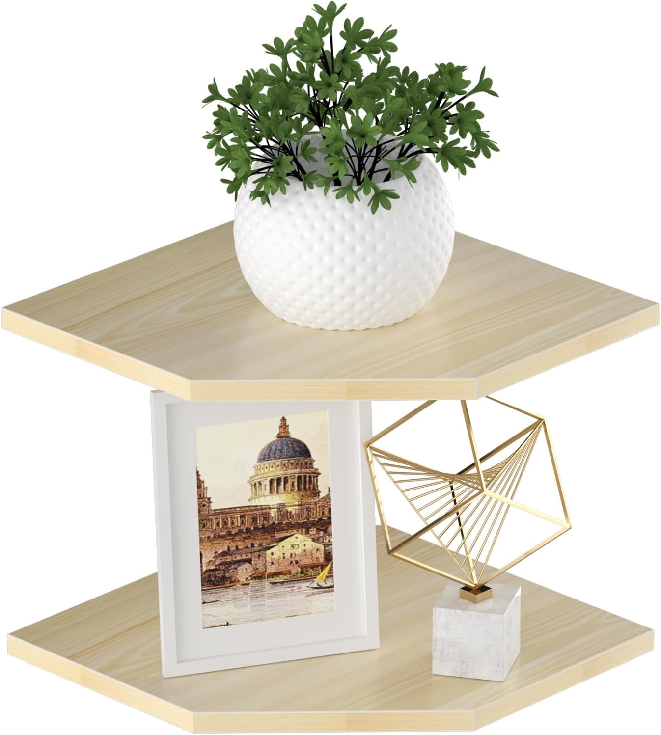 Corner Shelves, 12 Inch Corner Shelf Wall Mounted with Wire Hole, 2 ...