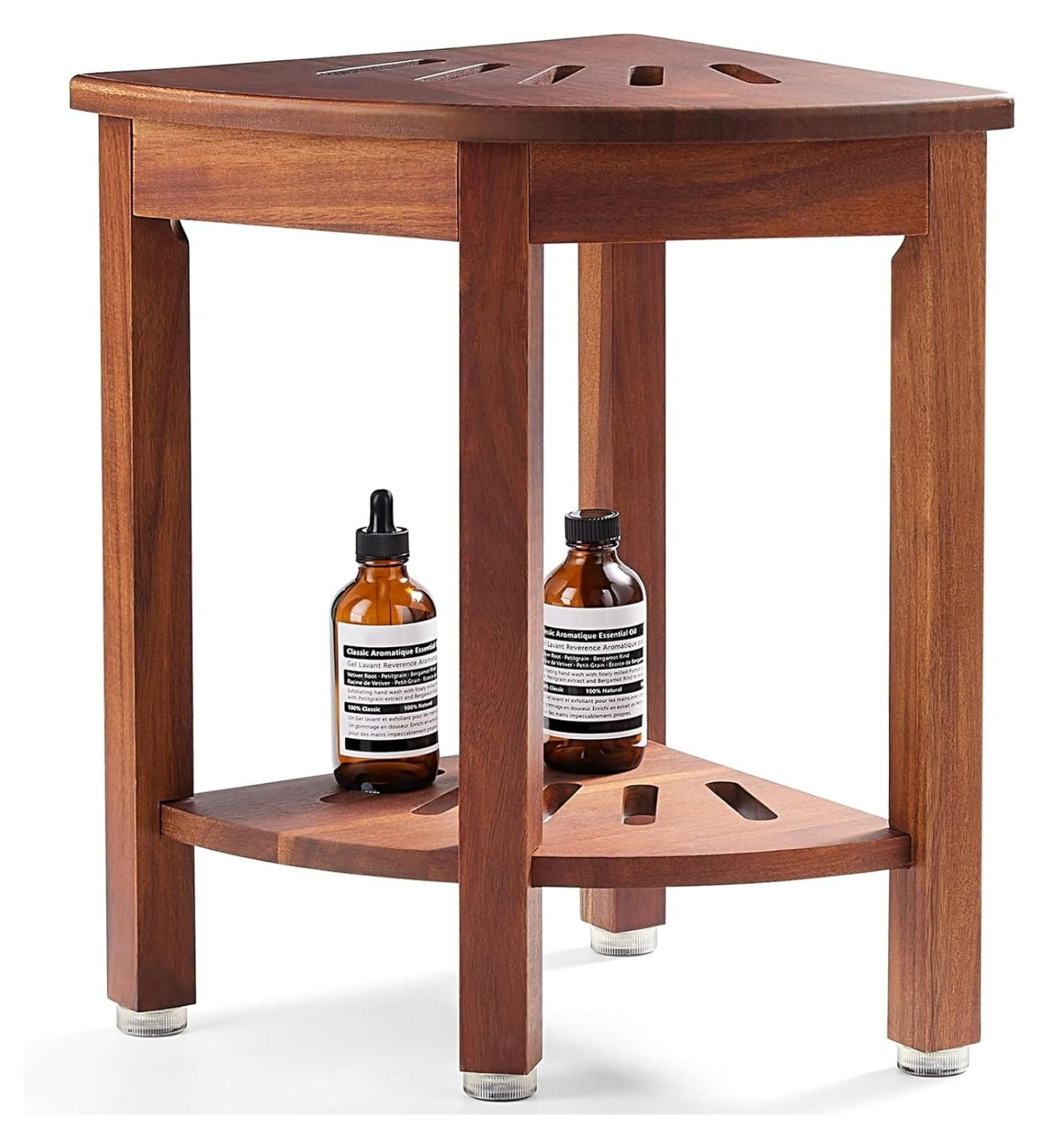 Corner Shower Bench with Shelf, 16.5" H Corner Shower Stool for Shaving ...