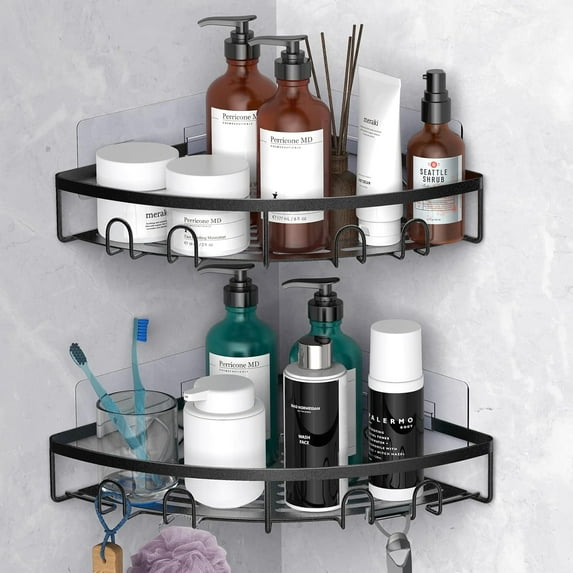 Corner Shower Caddy, 2 Pack Adhesive Bathroom Shower Corner Organizer ...