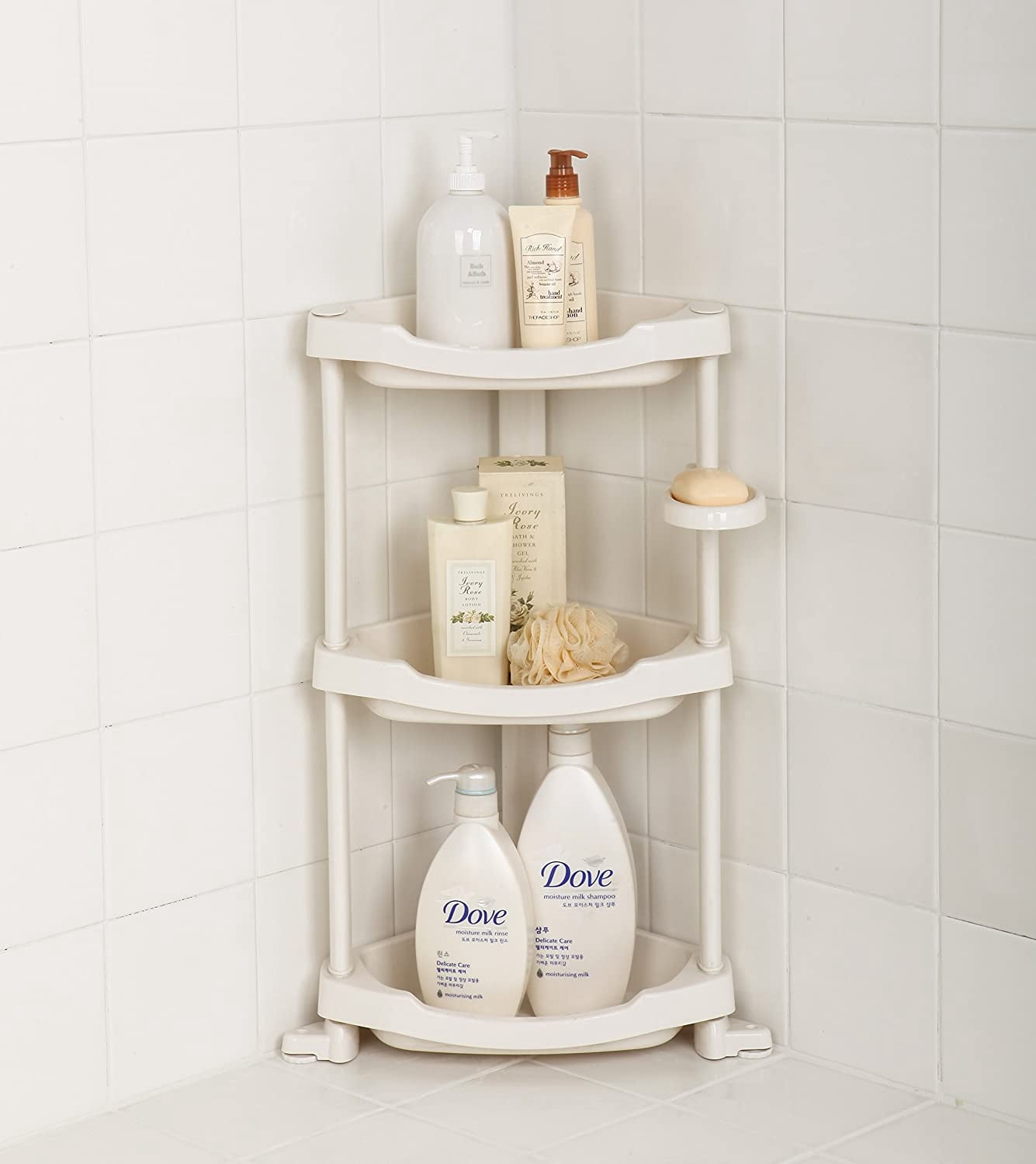 Corner Shower Caddy - 3 Shelf Shower Organizer Caddie with Movab ...