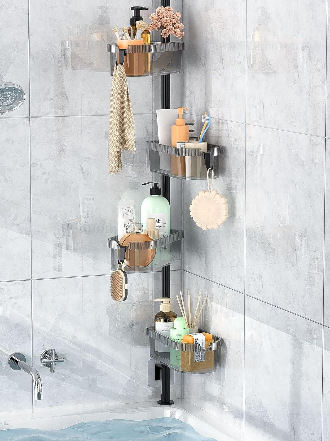 Corner Shower Caddy 4-Tier Rustproof Bathroom Organizer Shelves for ...