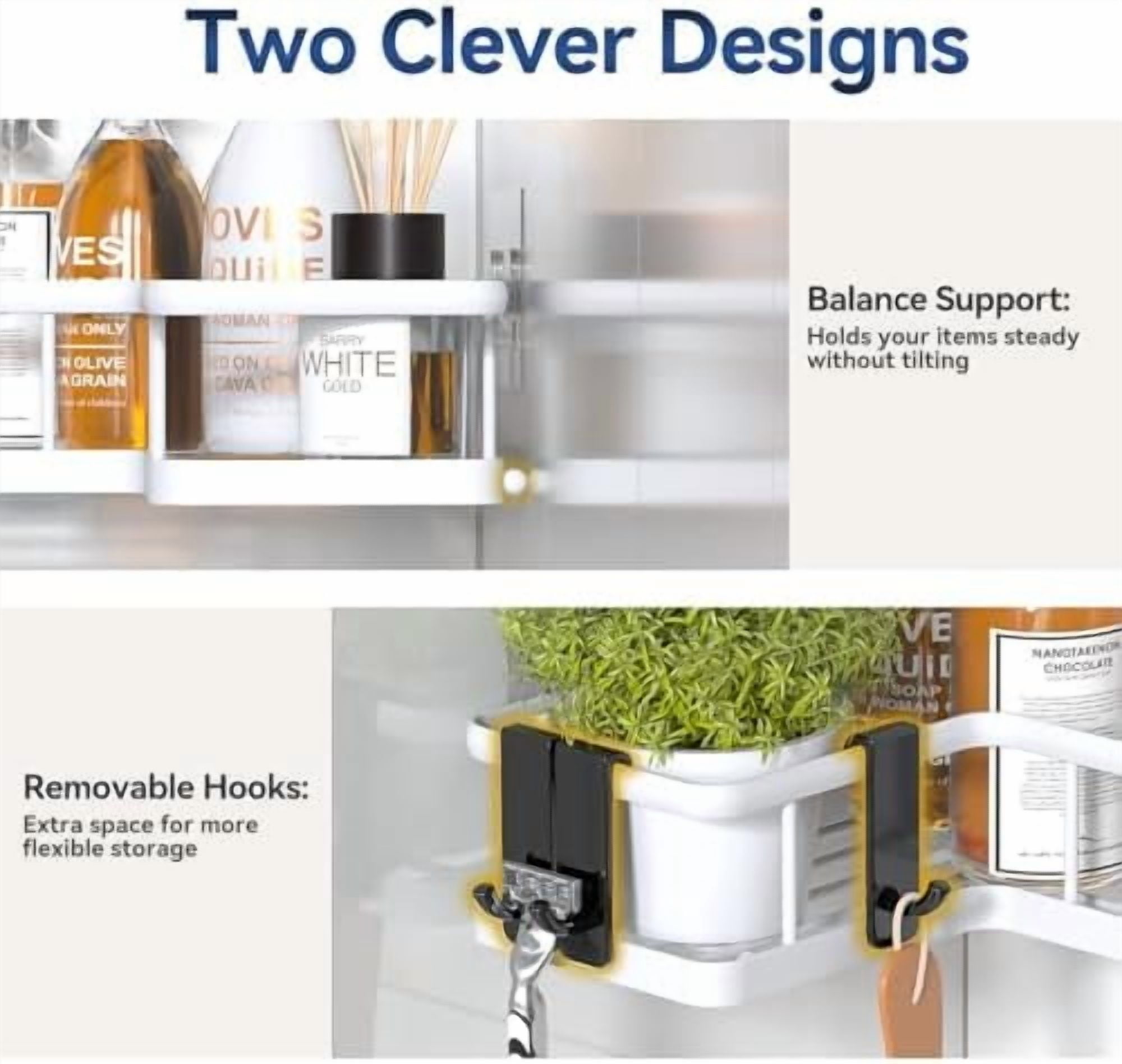 Corner Shower Caddy, 5-Pack Adhesive Rustproof Stainless Steel Shower ...